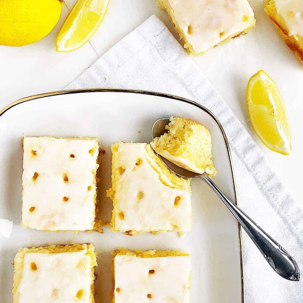 Lemon Drizzle Traybake with Lemon Curd - All Kitchen Colours