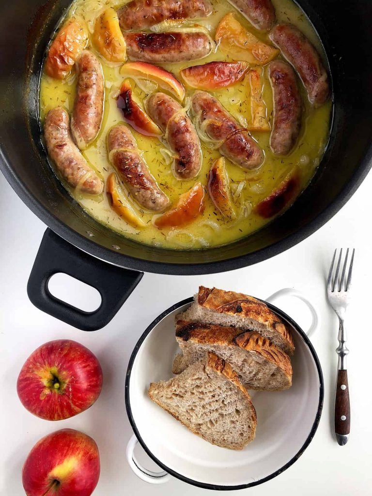 Sausage and Cider Casserole | Remoska Recipe - All Kitchen Colours