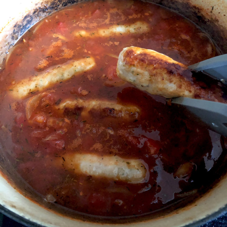 Sausage Hotpot with Baked Beans - All Kitchen Colours